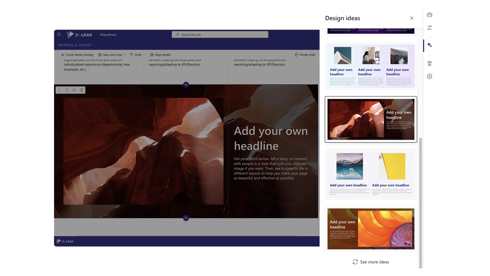 Guide to SharePoint's AI-Powered Design Ideas for a Modern Intranet